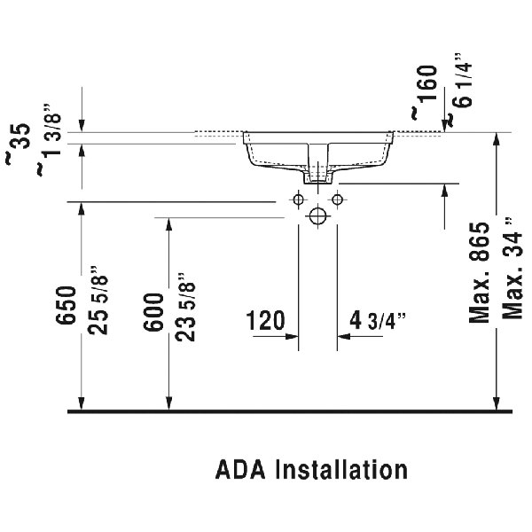 Duravit Vero Ceramic Rectangular Undermount Bathroom Sink with Overflow ...