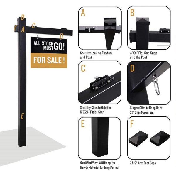 InQRacer Vinyl PVC Real Estate Sign Post | Wayfair