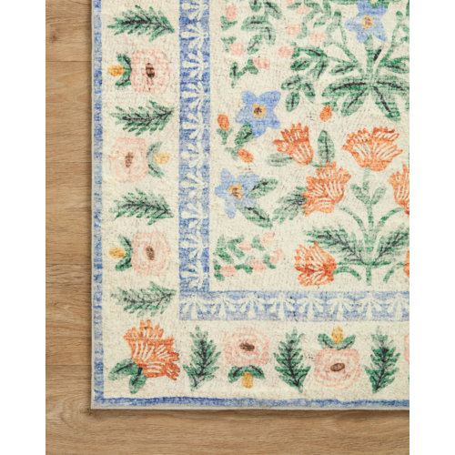 Rifle Paper Co. x Loloi Eden Mughal Garden Cream Rug feat CloudPile ...