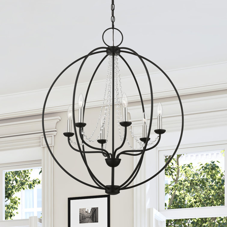 Gracie Oaks Ledjon 6 - Light Dimmable Globe Chandelier | Wayfair