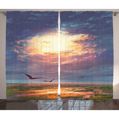 Wildon Home® Ellar Polyester Semi-Sheer Curtain Pair | Wayfair