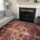 Fleur De Lis Living Cormac Performance Red/Navy Rug & Reviews | Wayfair