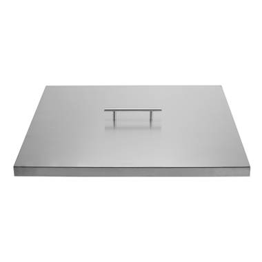American Fireglass Square Stainless Steel Fire Pit Cover & Reviews ...