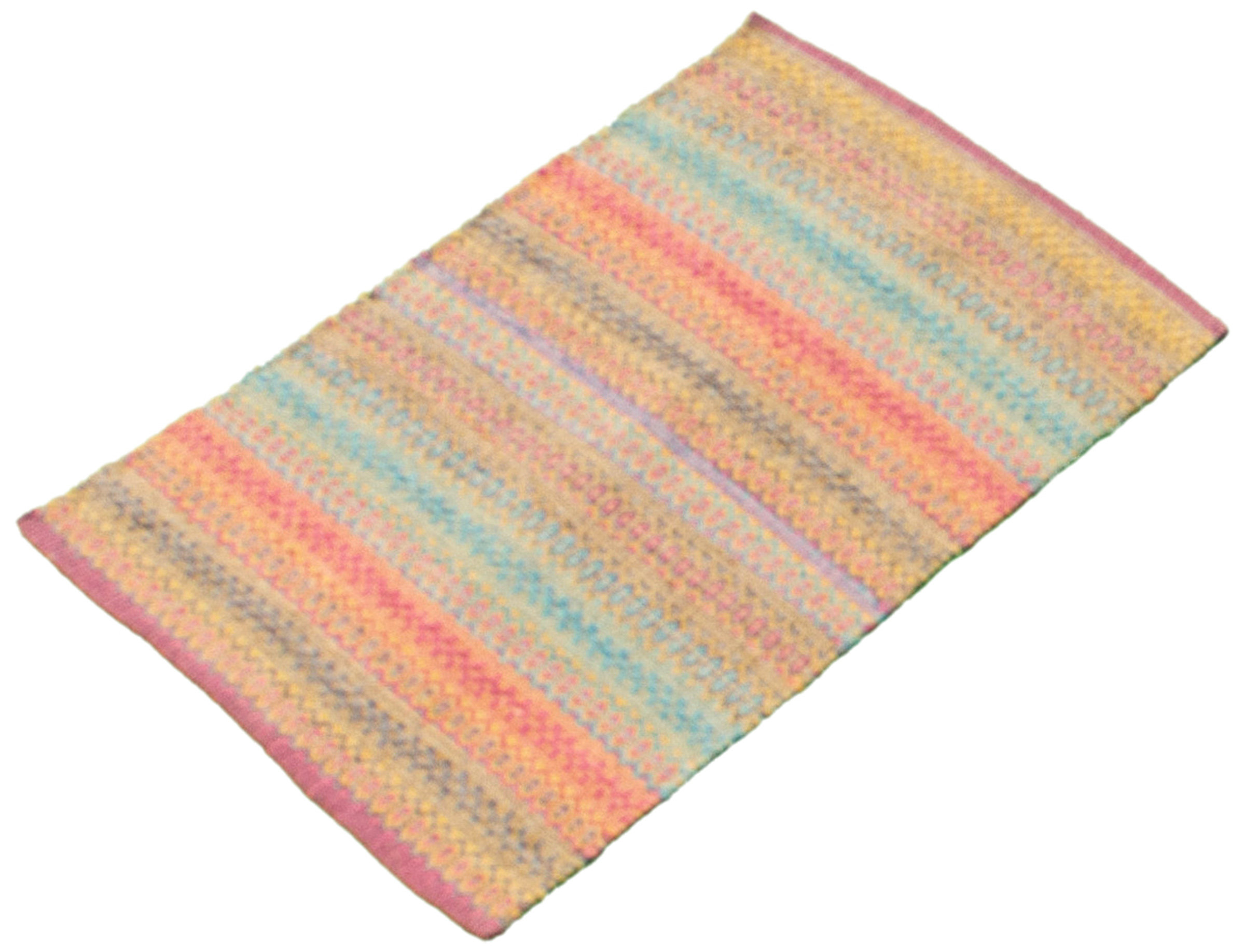 Foundry Select Handmade Flatweave Wool Blue/Pink/Yellow Rug | Wayfair