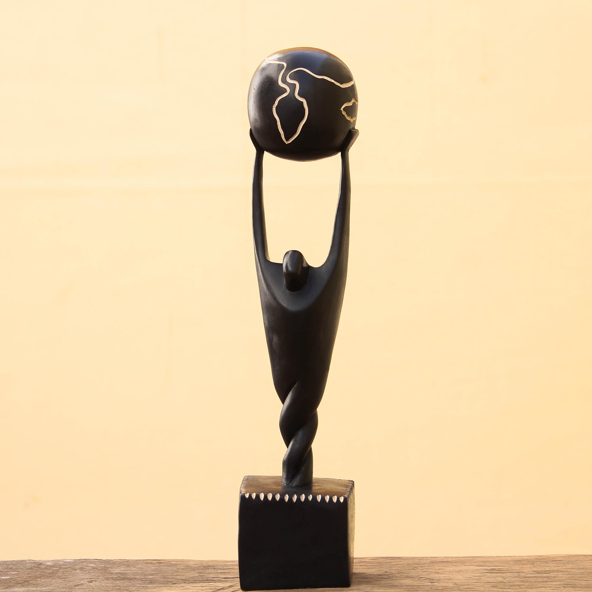 Winston Porter Deschamp Eric Darko Hold The World Gently Ii Hand Carved ...