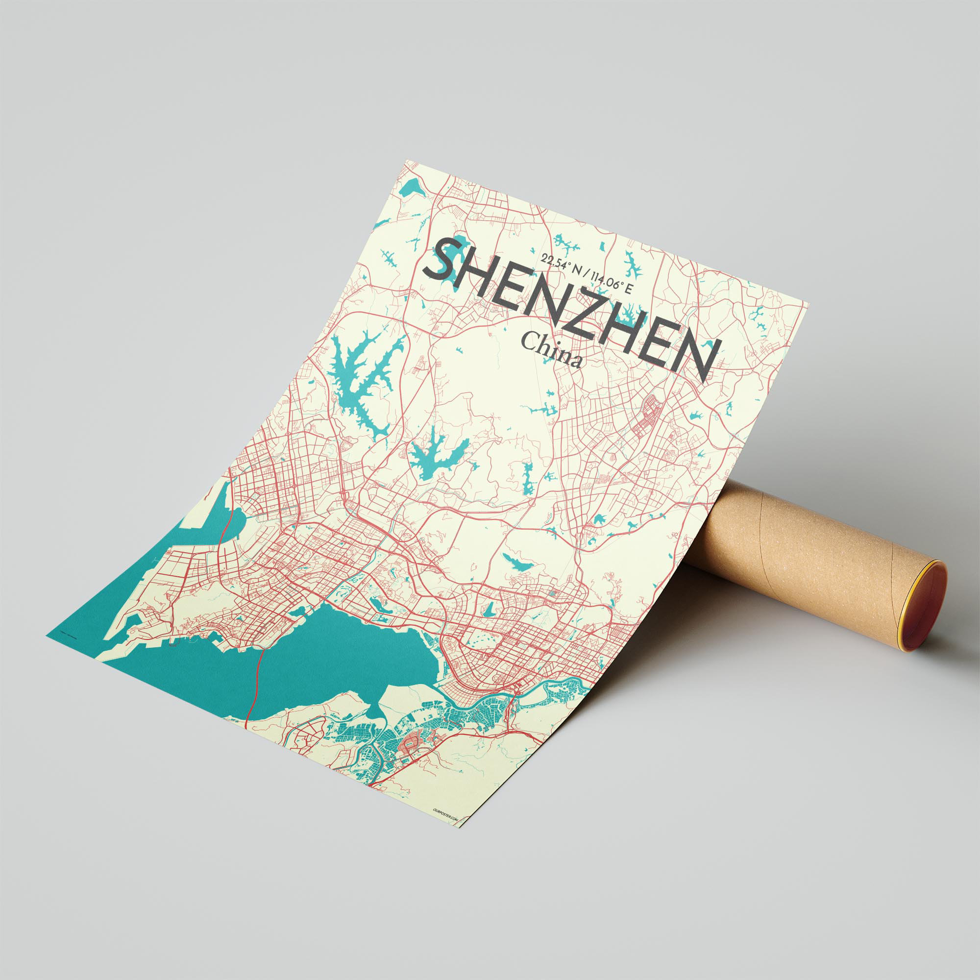 17 Stories China City Map Posters Shenzhen China|中國 City Map - Unframed ...