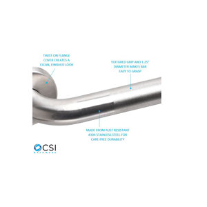 CSI Bathware L-Shaped Vertical Angle Bathroom Safety 32" Grab Bar ...