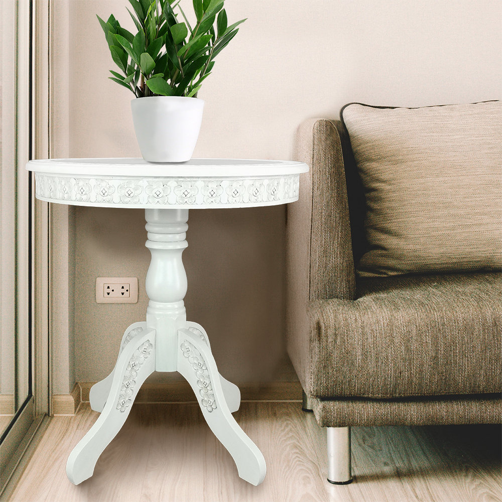 Bloomsbury Market Adamira 26'' Tall Solid Wood Pedestal End Table | Wayfair