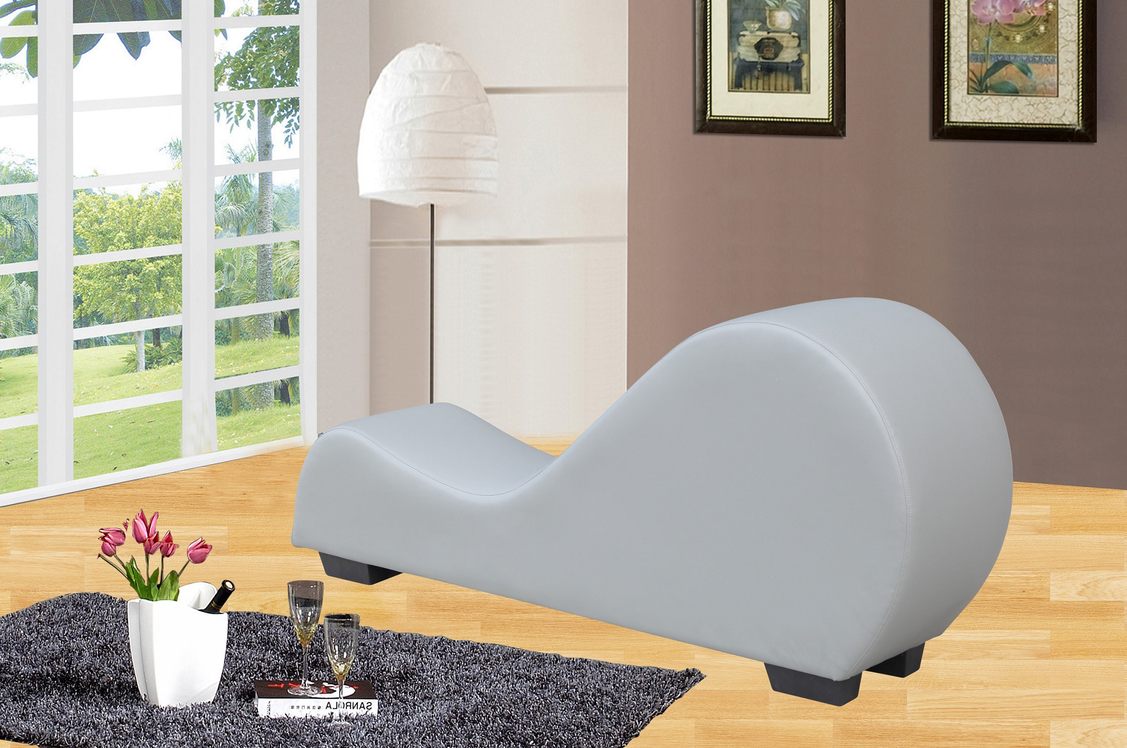 Ebern Designs Margarito Vegan Leather Chaise Lounge & Reviews | Wayfair