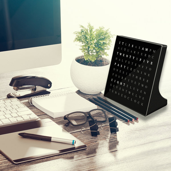 Brayden Studio® Electronic Word Clock With LED Light Display, USB Cord ...