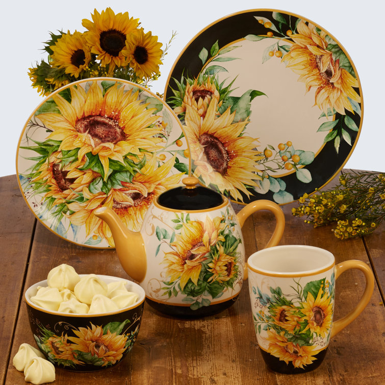Certified International Sunflower Fields Set/4 Dinner Plate & Reviews ...