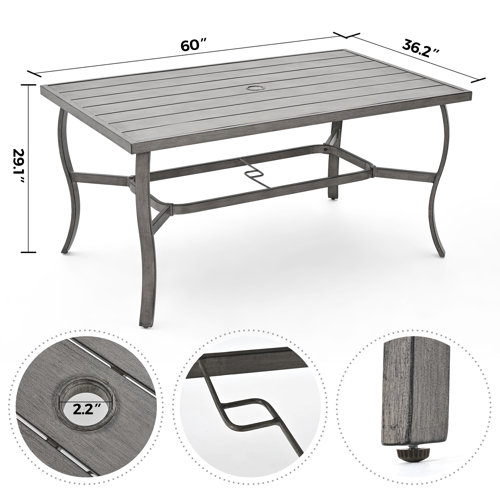 Red Barrel Studio® Kannyn Rectangular 6 - Person Outdoor Dining Set ...