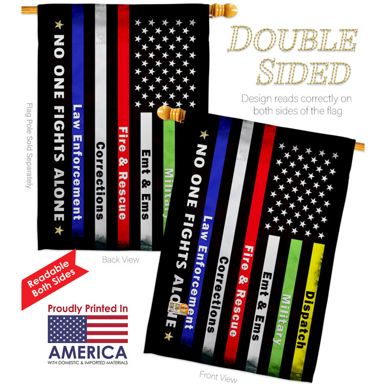 Breeze Decor No One Fights Alone 2-Sided Polyester 28 x 40 in. House ...