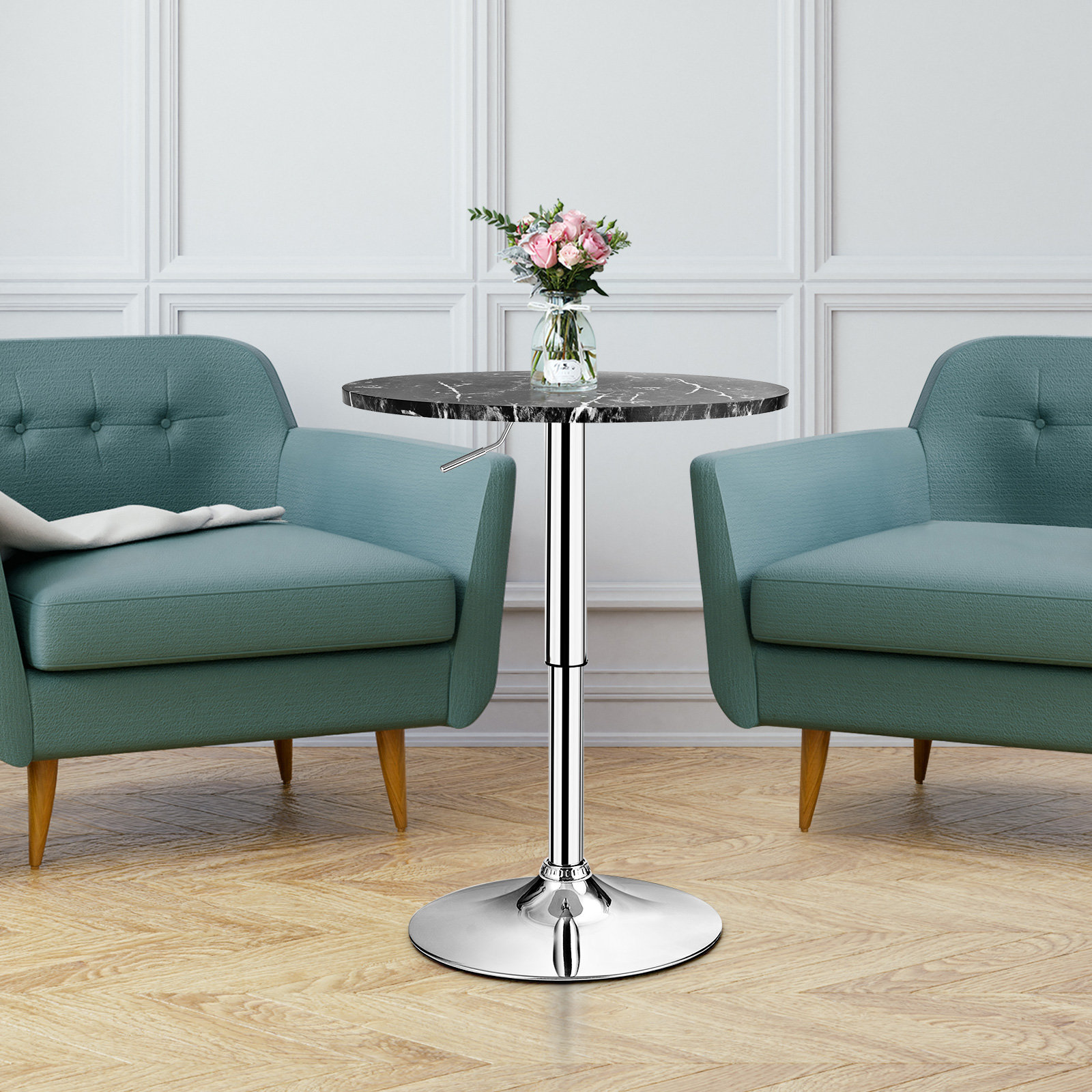 Ivy Bronx Modern Height Adjustable Bar Table 360Swivel Counter Table ...