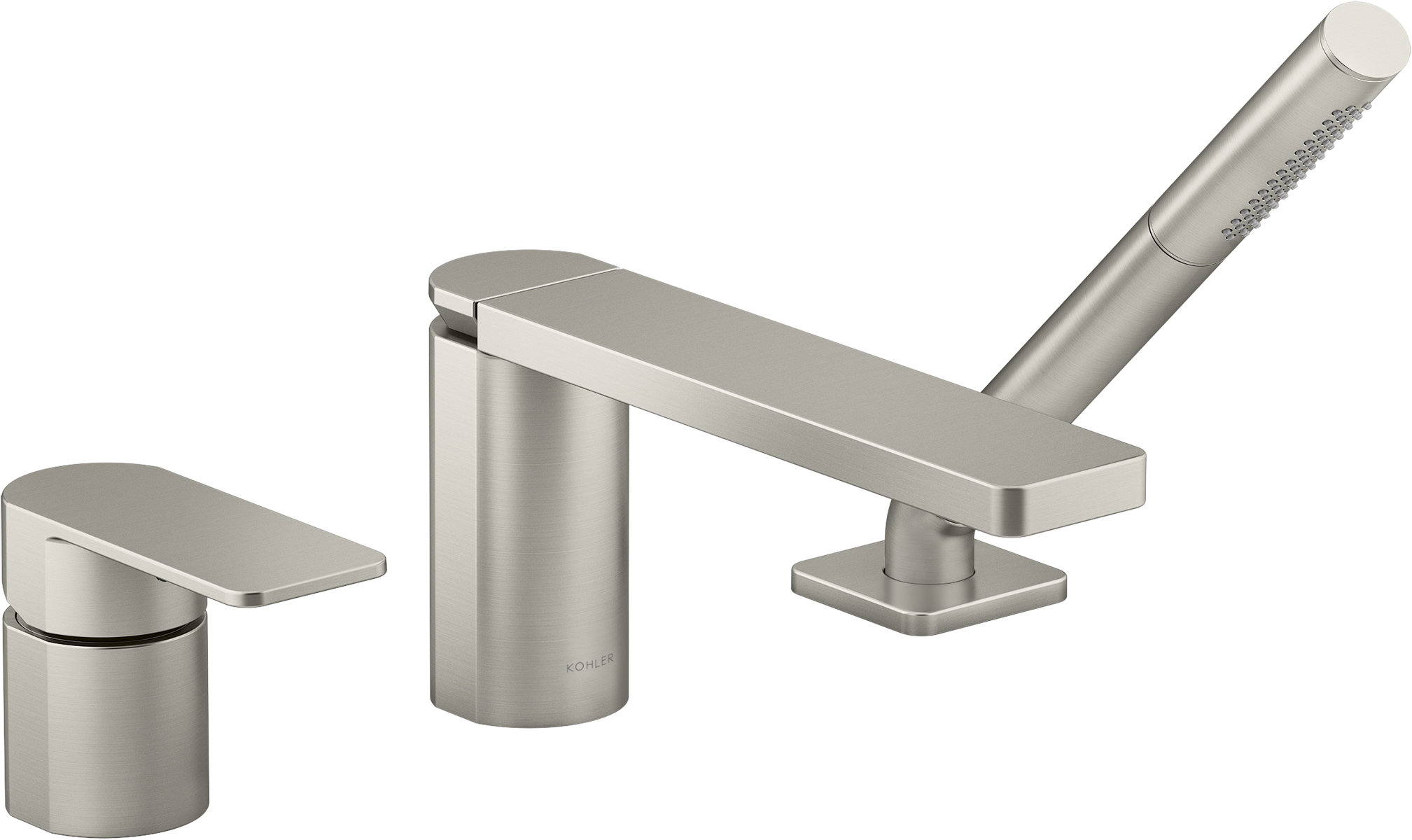 Kohler Parallel Single Handle Deck Mount Bath Faucet with Handshower ...