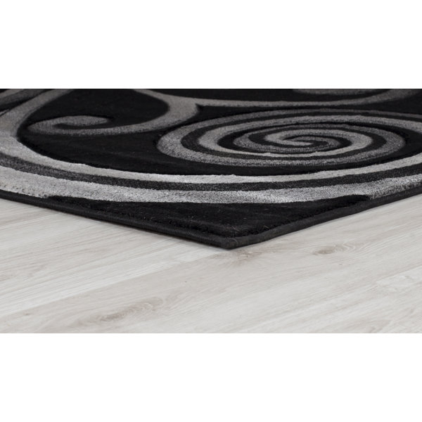 Wrought Studio Adonia Performance Black Rug | Wayfair