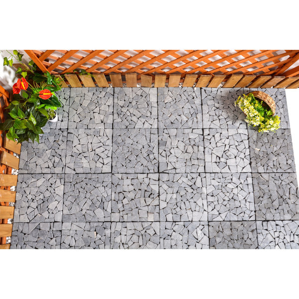 CourtyardCasualFurniture 11.8" x 11.8" Stone Interlocking Deck Tile in ...