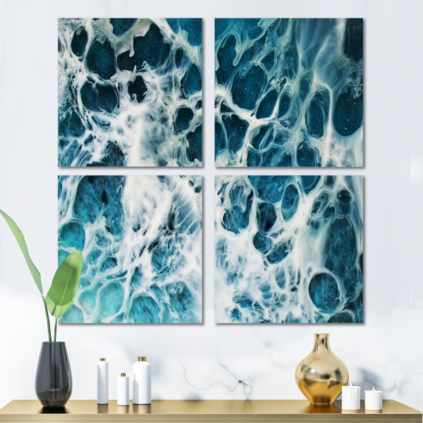 Rosecliff Heights Waves Epoxy Resin Art IV - 4 Piece Wrapped Canvas ...
