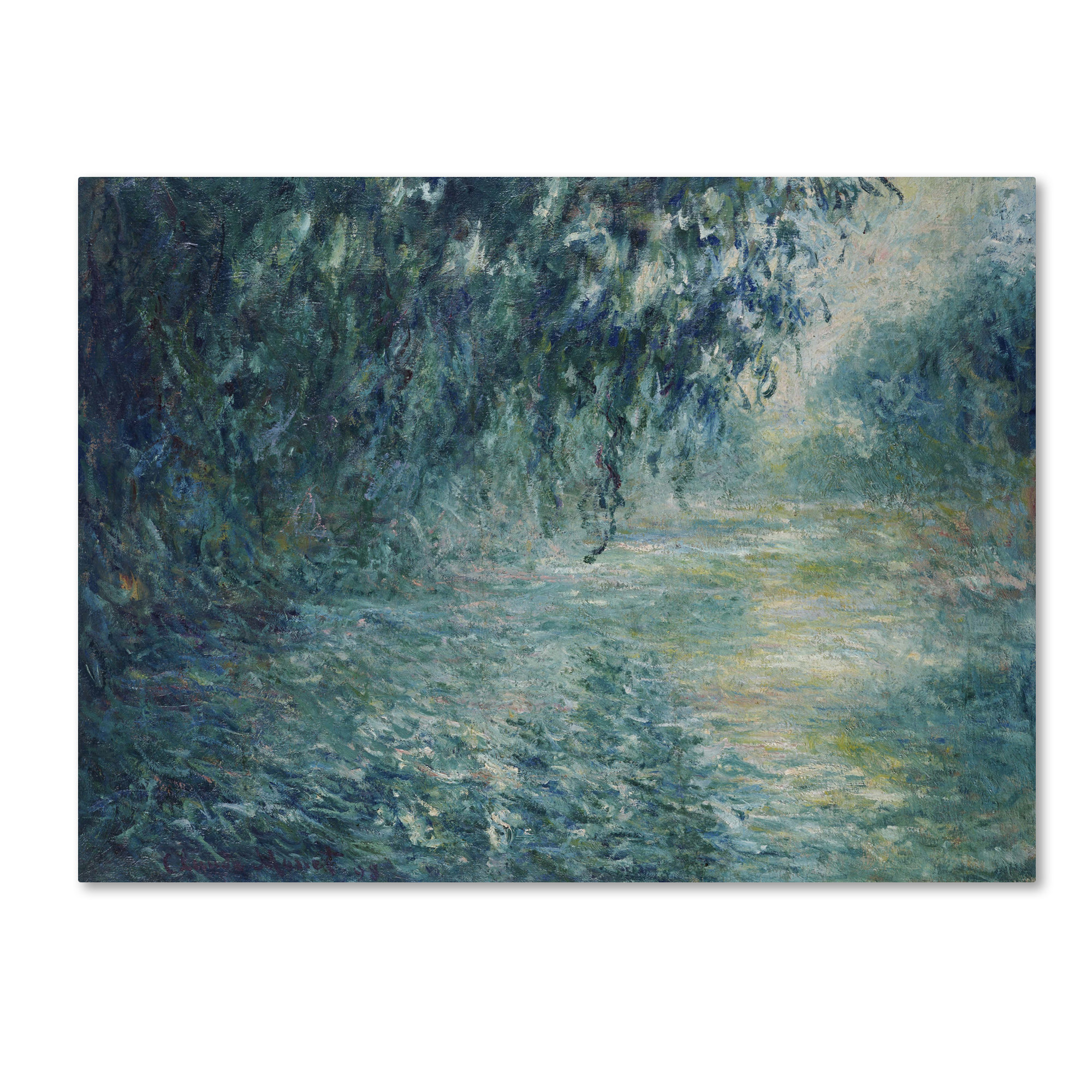 Vault W Artwork Morning On The Seine On Fabric by Claude Monet Print ...