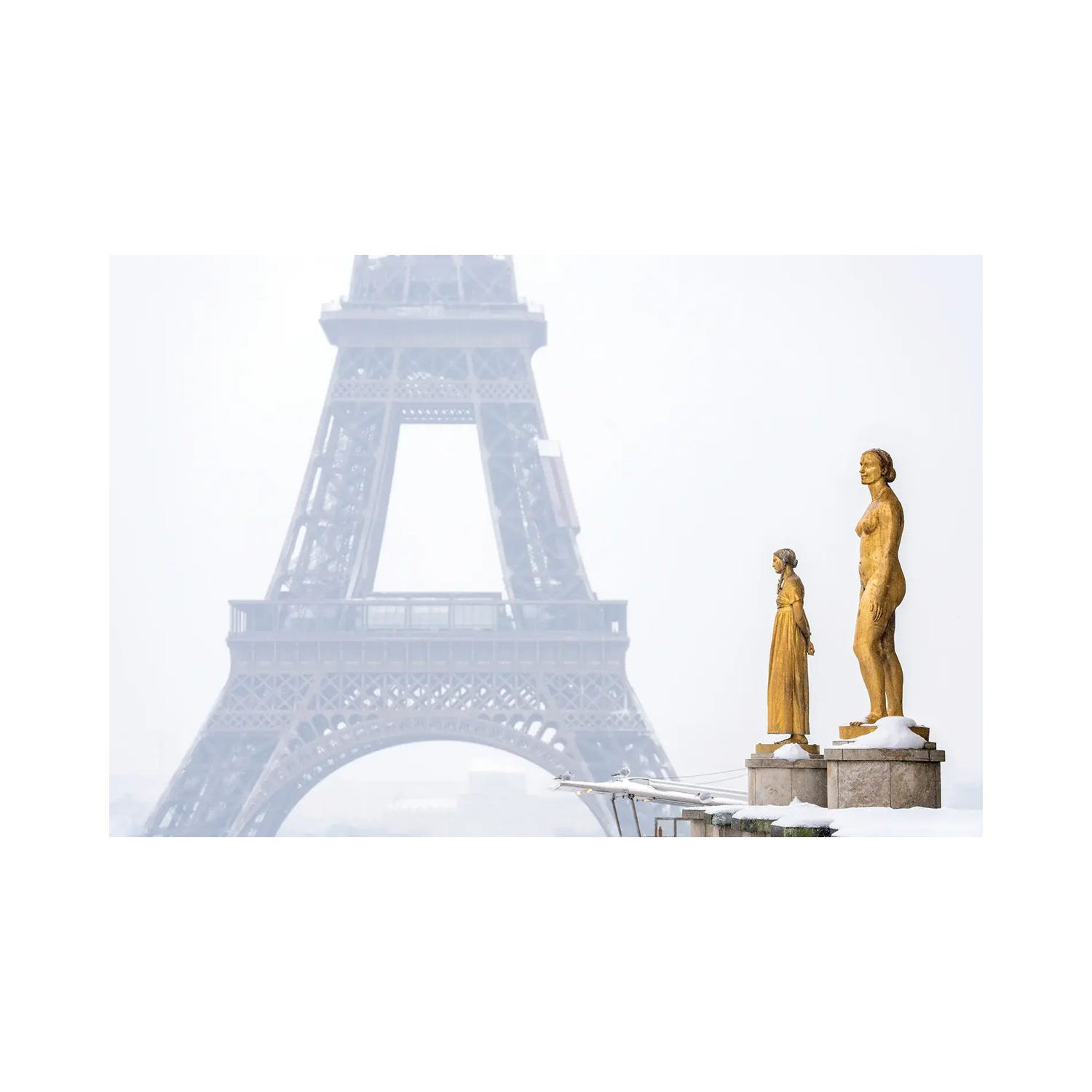 Lily Manor Golden Statues And Eiffel Tower Seen From Place Du Trocadero ...