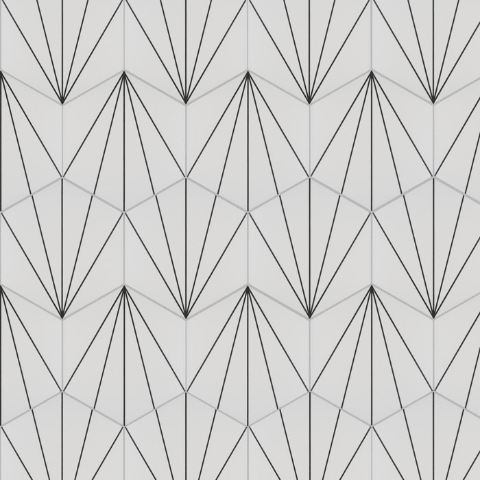 Merola Tile Aster 8.63" x 9.88" Porcelain Patterned Wall & Floor Tile ...