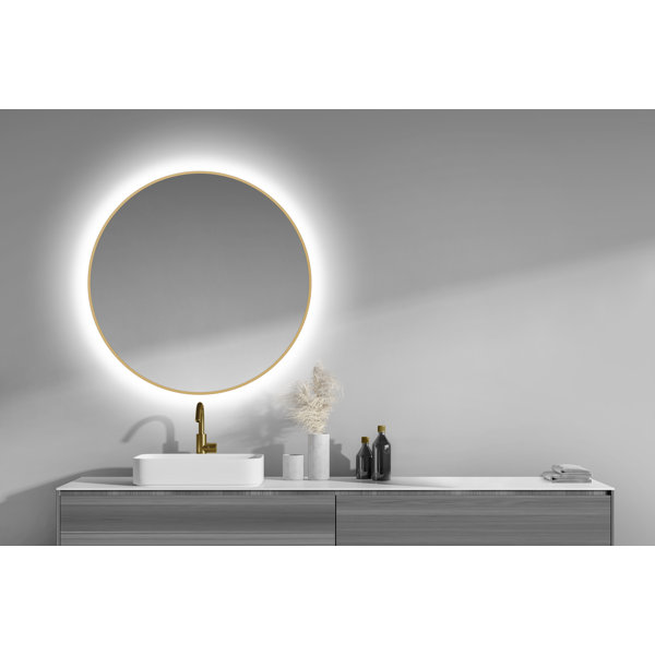 Royo USA Round LED Metal Wall Mirror | Wayfair