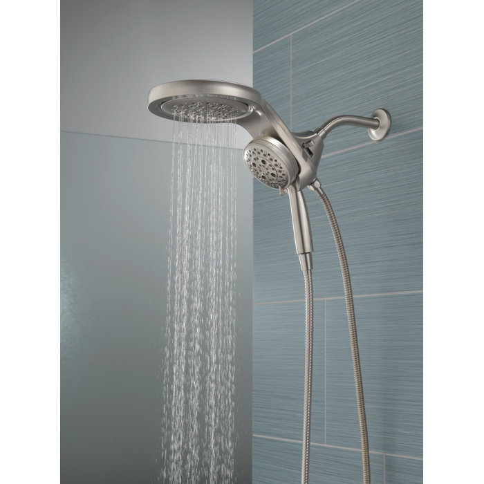 Delta Hydrorain 5 Spray Dual Shower Head and Handheld Shower with ...