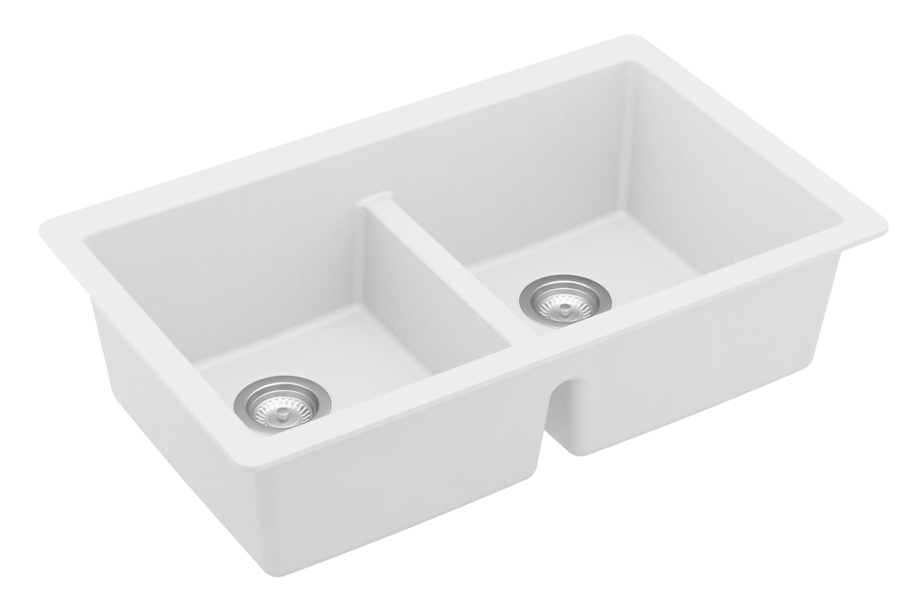 Karran Quartz 32'' X 19-1/2'' Double Bowl 50/50 Undermount Kitchen Sink ...