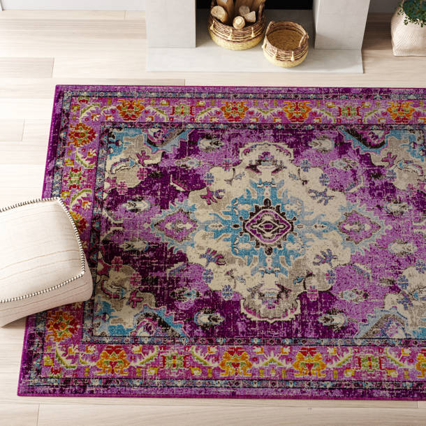 Mistana™ Hillsby Performance Dark Blue/Purple Rug & Reviews | Wayfair