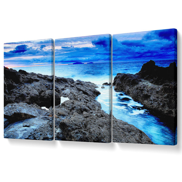 Highland Dunes Rocky Shore Canvas 3 Panel Set | Wayfair.co.uk