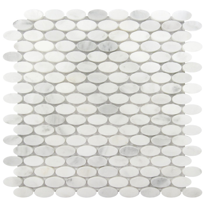Bloom Stone 1" x 1" Marble Penny Round Mosaic Wall & Floor Tile | Wayfair