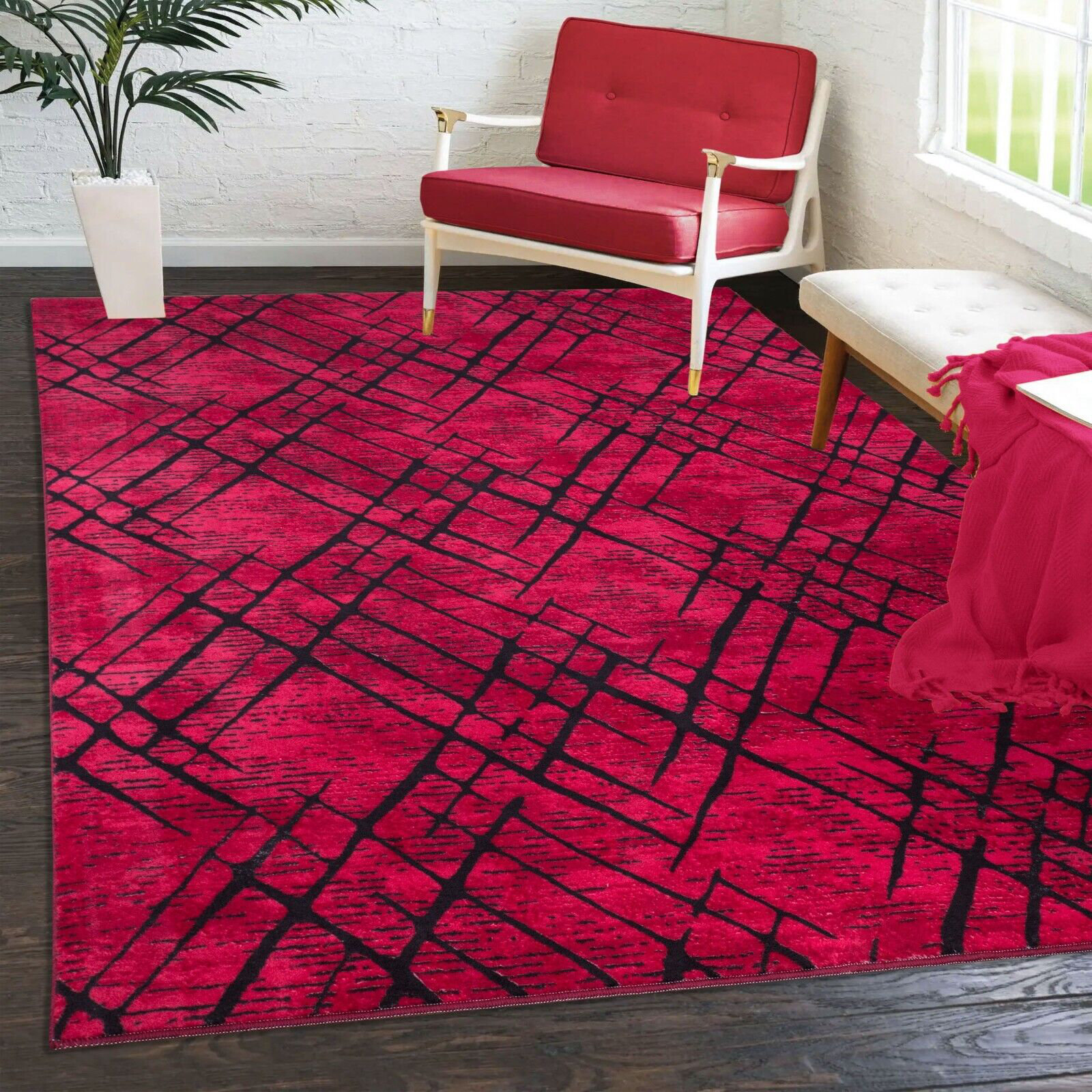 Borough Wharf Luxury Machine Woven Red Rug | Wayfair.co.uk