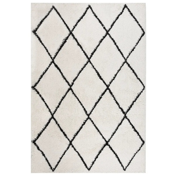 Natur Pur Shaggy Black/Cream Rug | Wayfair.co.uk