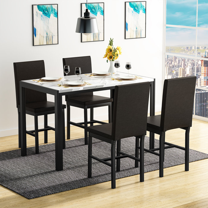 Latitude Run® Saulo 5 - Piece Dining Set & Reviews | Wayfair