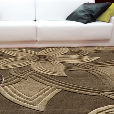 Red Barrel Studio® Cloninger Handmade Wool Mocha Rug & Reviews | Wayfair