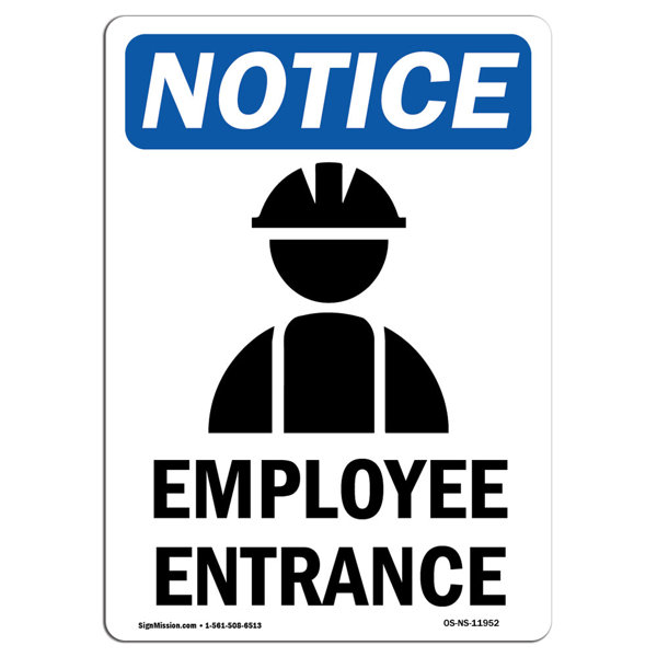 SignMission Employee Entrance Sign | Wayfair