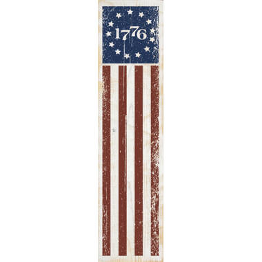 Winston Porter Apollinaris Porch Leaner American Flag Welcome | Wayfair