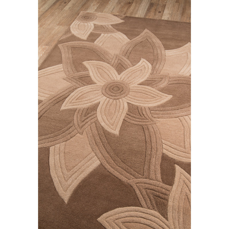Red Barrel Studio® Cloninger Handmade Wool Mocha Rug & Reviews | Wayfair