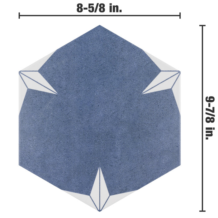 Merola Tile Stella Hex 9" x 10". Porcelain Patterned Wall & Floor Tile ...