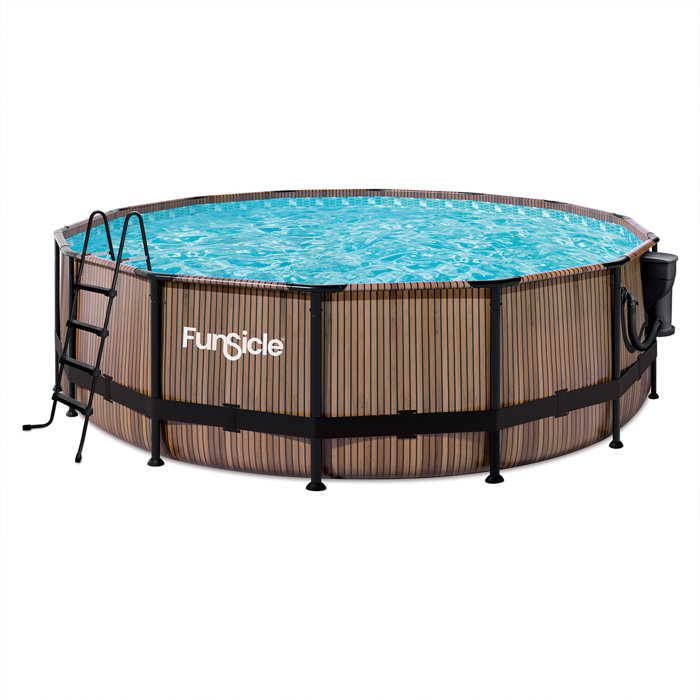 Funsicle 16' x 48" Oasis Round Outdoor Above Ground Swimming Pool ...