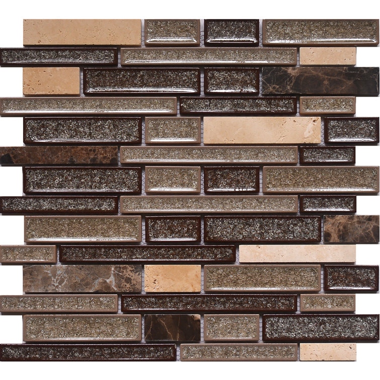 MatrixStoneUSA Urban Random Sized Glass Linear Mosaic Wall Tile | Wayfair