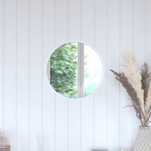 Mercer41 Gagalis Wall Mount Shatterproof Round Accent Wall Mirror with ...