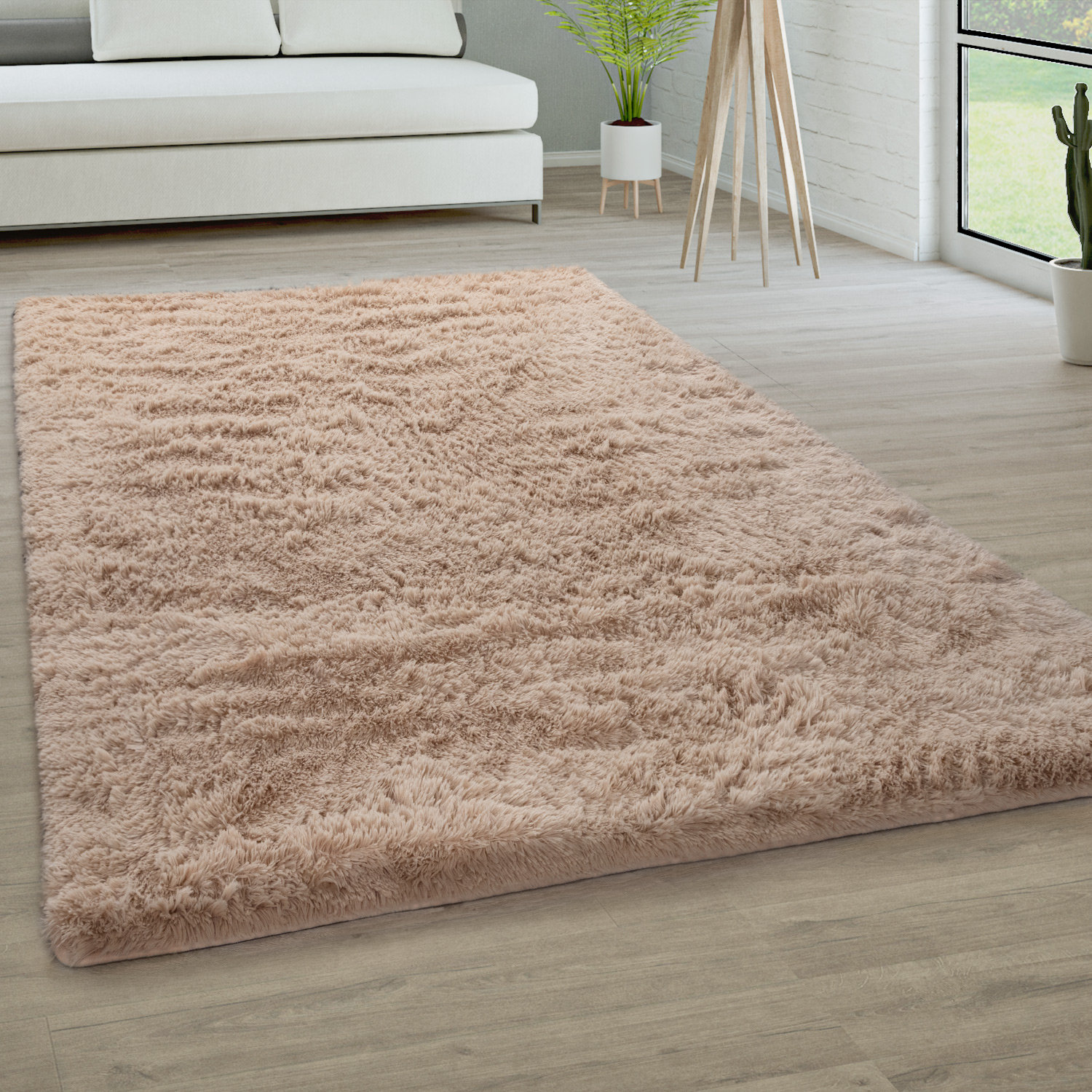 Etta Avenue Bruce Fluffy Handmade Tufted Beige Rug & Reviews | Wayfair ...