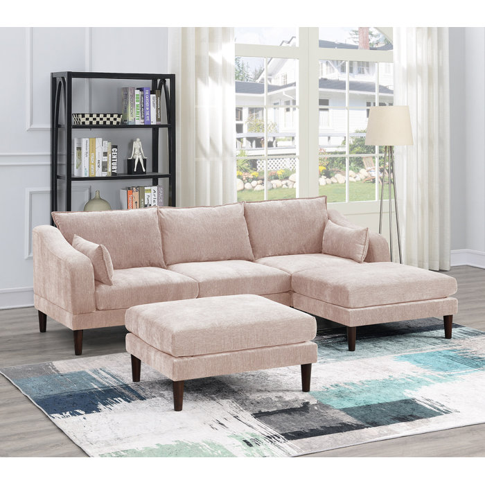 Wade Logan® Angellina 5 - Piece Upholstered Sectional | Wayfair