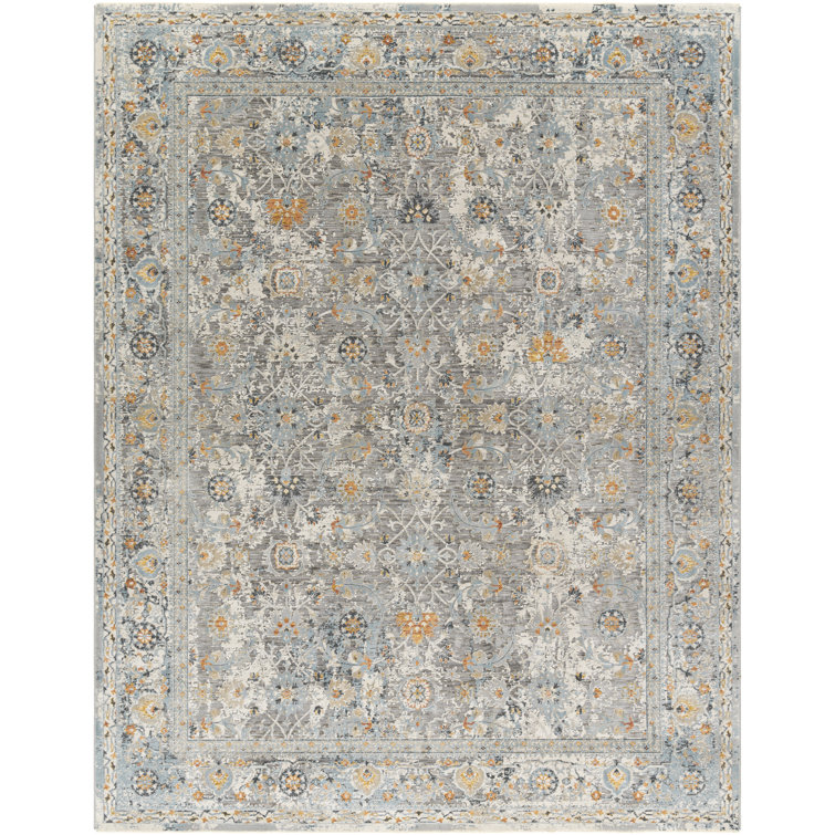Williston Forge Darshana Slate Gray/Blue/Orange Rug | Wayfair