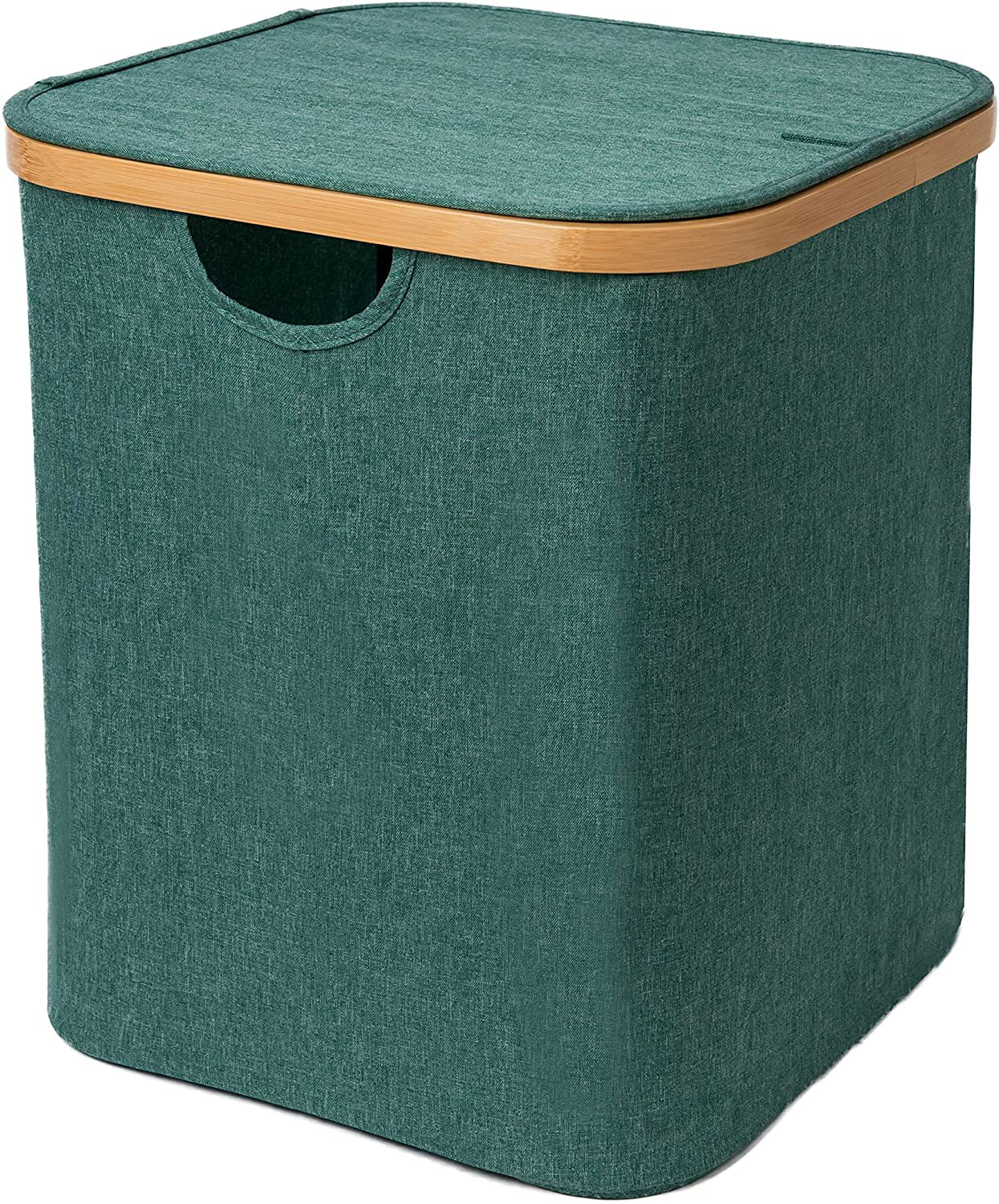 Latitude Run® Square Foldable Bamboo Frame Laundry Hamper With Lid ...