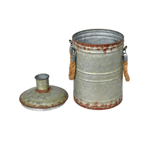 Rosalind Wheeler Rustic Metal Container with Handles | Wayfair