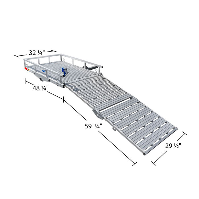 Silver Spring Folding Aluminum Scooter and Wheelchair Carrier with Ramp ...