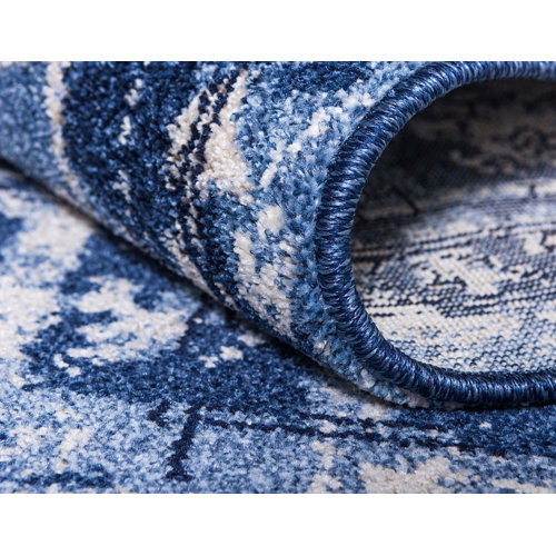 World Menagerie Lesa Performance Blue Rug | Wayfair