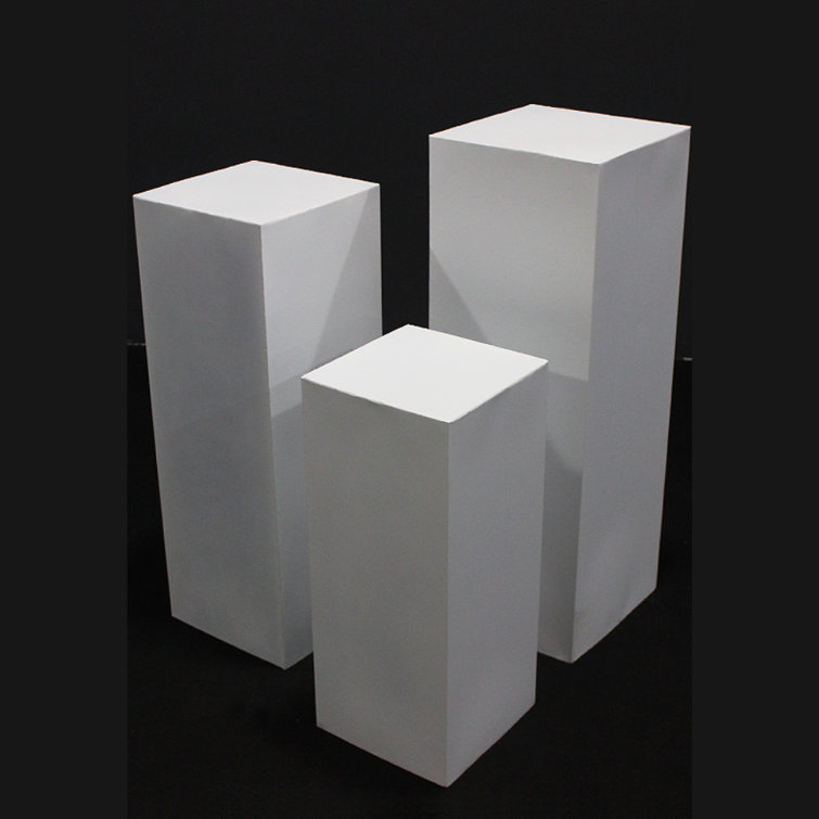 Le Prise™ Milburn 3 Piece Metal White Square Pedestal Columns for ...